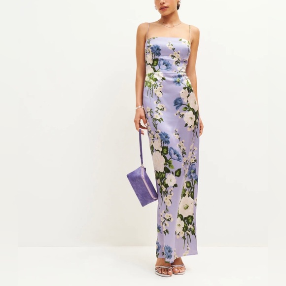 Reformation | Dresses | Reformation Frankie Silk Slip Maxi Dress Garden ...